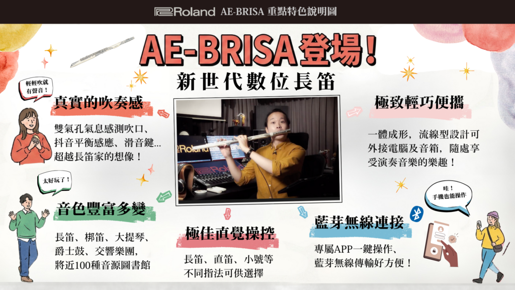 Roland AE-BRISA 數位長笛開箱：結合傳統指法與 100 種音色的無限想像 | Flute Gamer | 長笛玩家工作室